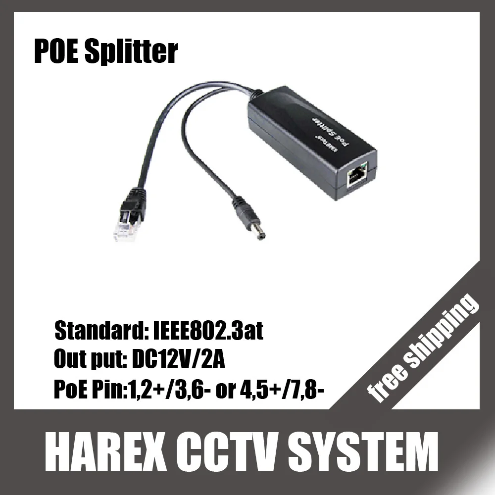 POE Splitter power over ethernet splitter 10/100mbps IEEE802.3at/af 12V ...