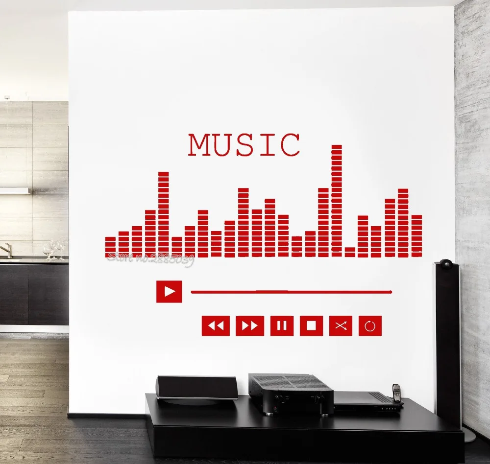 Music-Player-Equalizer-Wall-Decals-Vinyl-Removable-Good-Sound-High ...