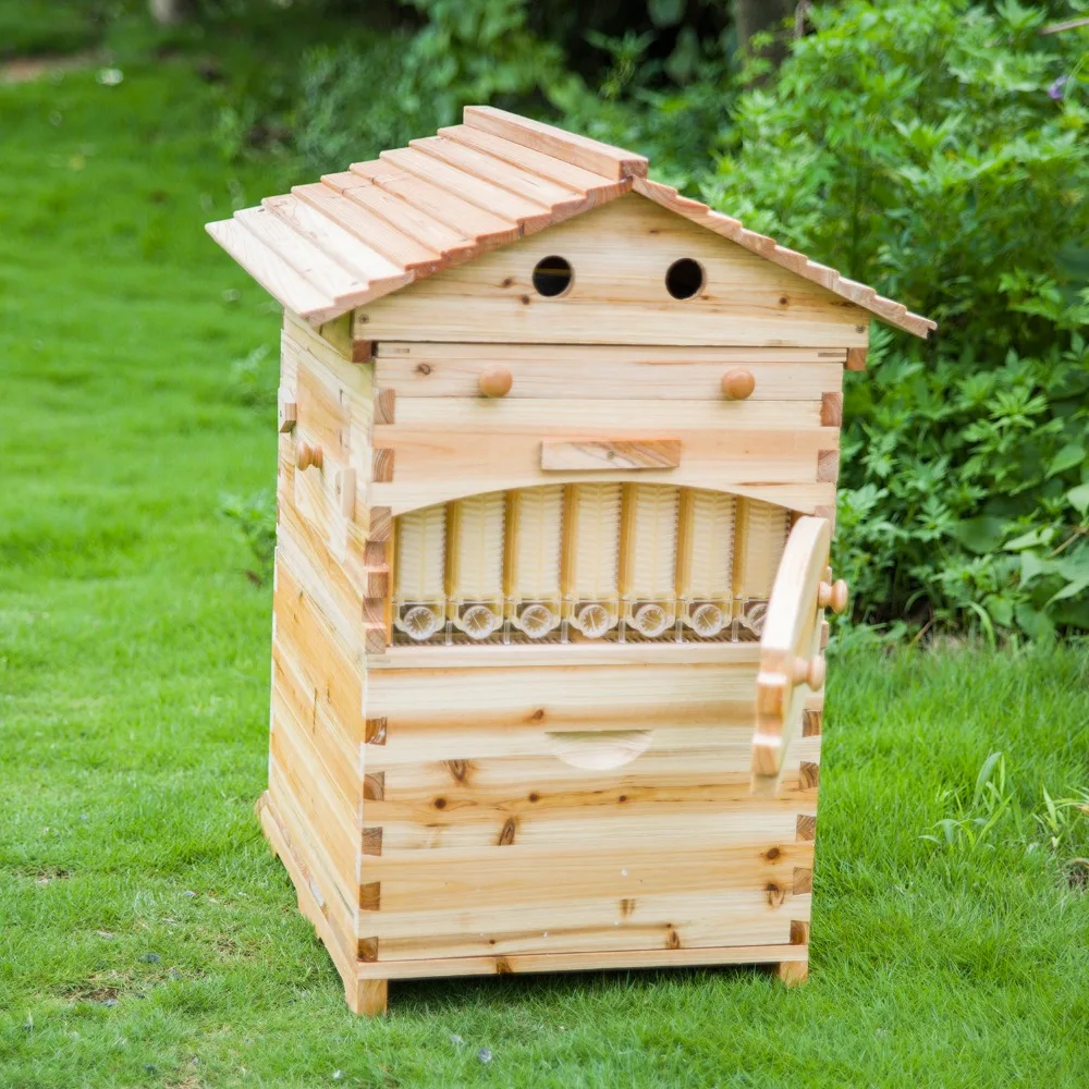 Smart automatic wooden beehive honey flow hive for honey bee hive ...