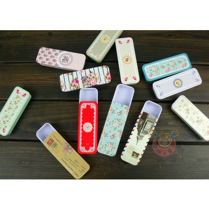 48pcs 95*35*17mm Mini Sliding Lid Tin Box colorful small rectangle ...