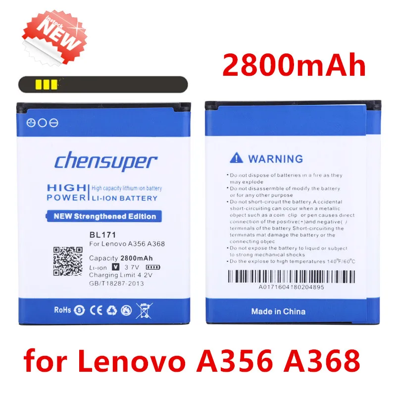 Nueva 2800 mAh BL171 batería para Lenovo A356 A368 A390 A390T A376 A370E A500 A60 A65 A319|bl171 ...