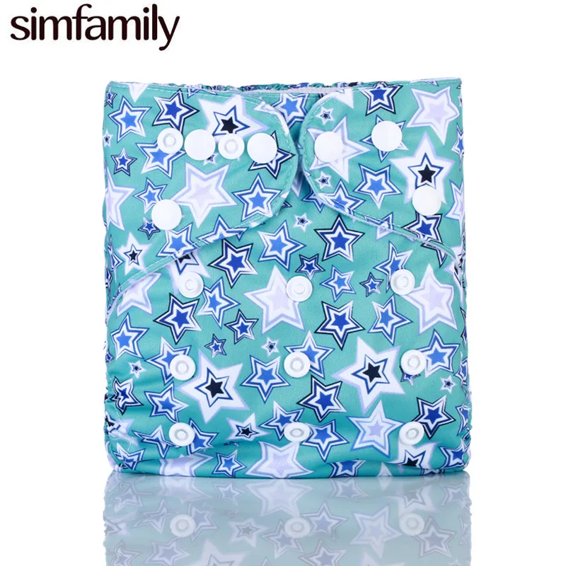 [simfamily]1PC Star Print Cloth Diapers Reusable One Size Pocket Cloth ...