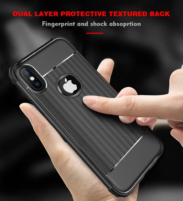 TPU Case Carbon Fiber Texture Design Shockproof Cover For Apple iPhone ...