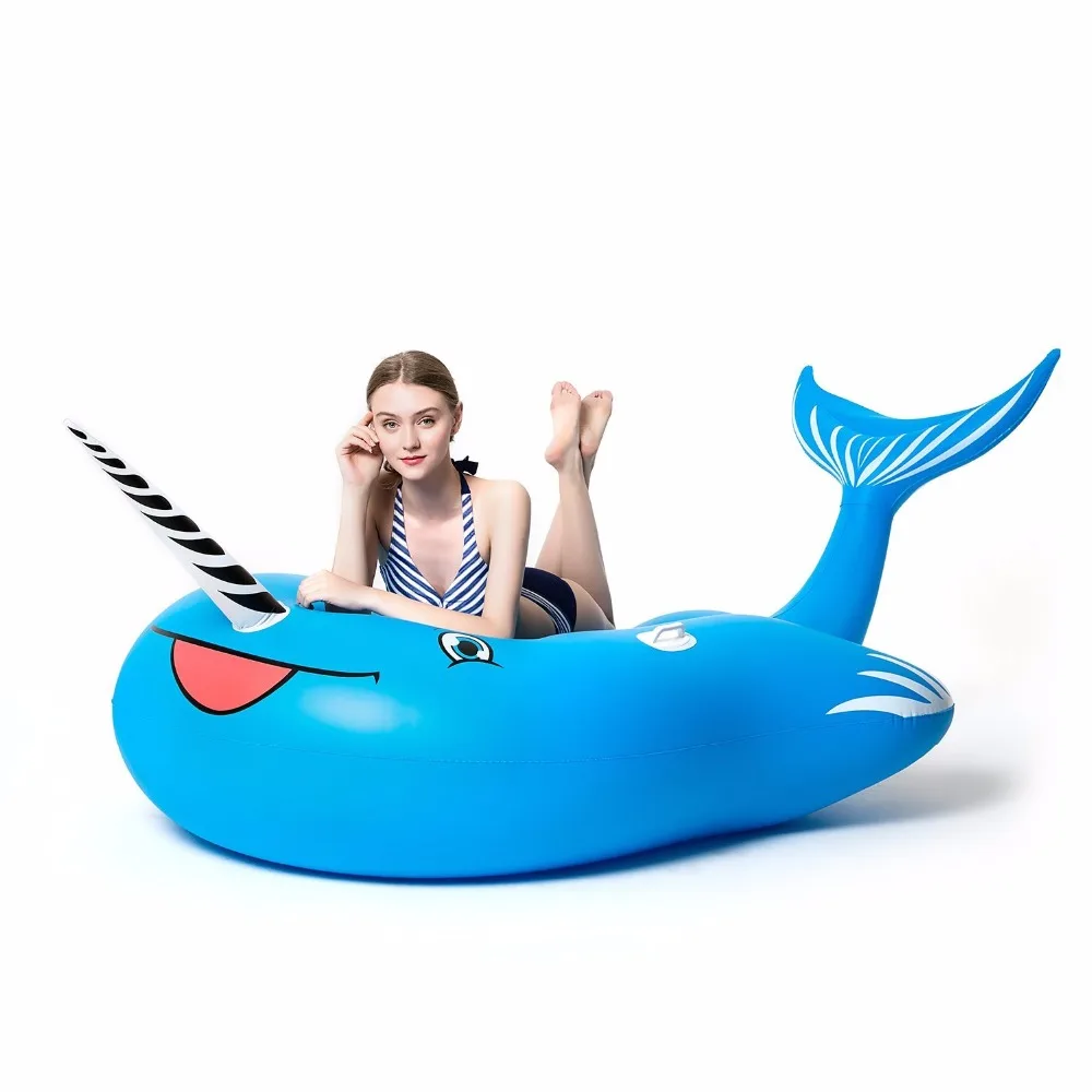 Giant Inflatable Unicorn Whale Pool Float with Rapid Valves Swimming ...