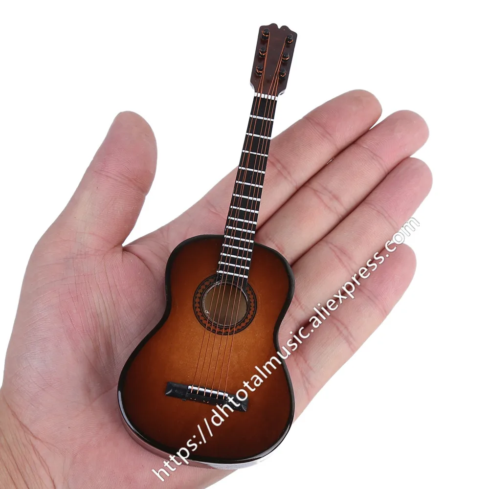 Mini Classic Guitar With Support Miniature Wooden Musical Instruments ...