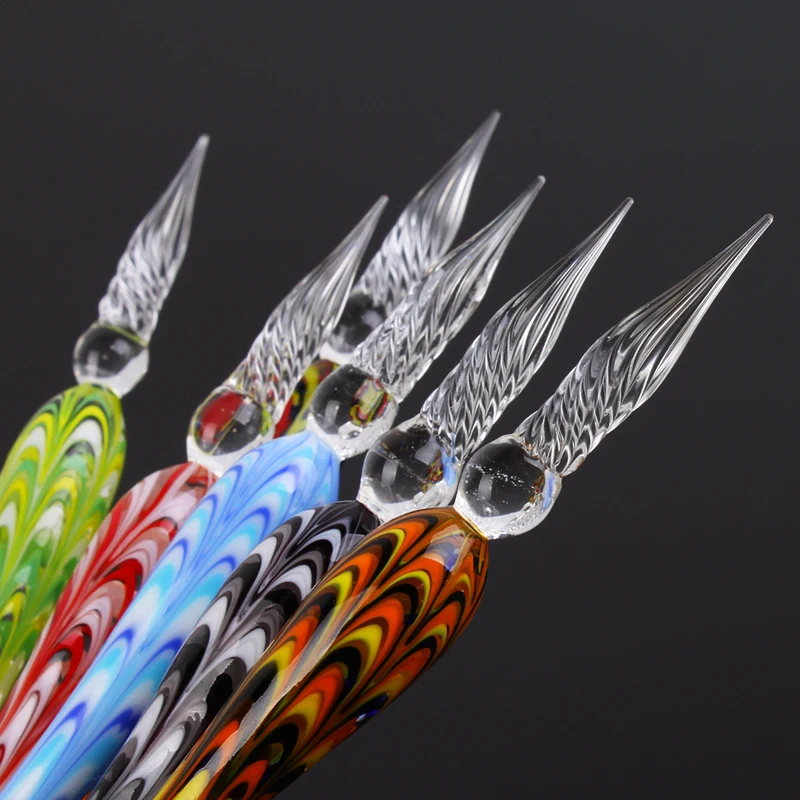 New Creative Crystal Glass Dip Signature Pen Office Stationery Repeated ...