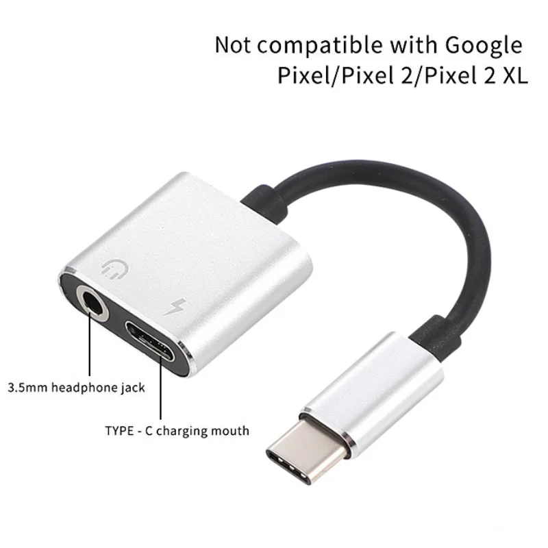 EDAL 2 in 1 Type C Audio Cable to USB C & 3.5 mm Jack Earphone Audio ...