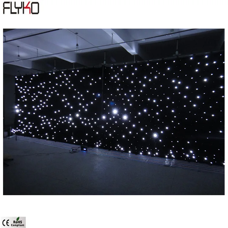 Backlit Led Curtain Star Curtain 4x6m Single White Dmx Function Wedding ...