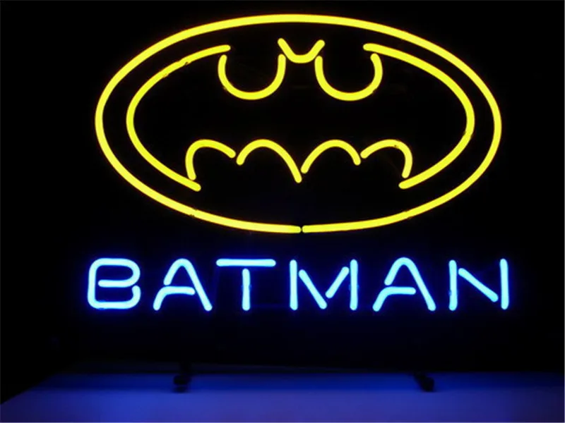 NEON SIGN For NEW BATMAN SUPERHERO COMIC Signboard REAL GLASS BEER BAR ...