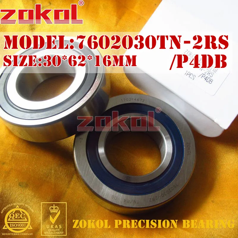 Zokol 7602030 Tn 2rs P4 Db C 760206 2rsdb Axial Angular Contact Ball ...