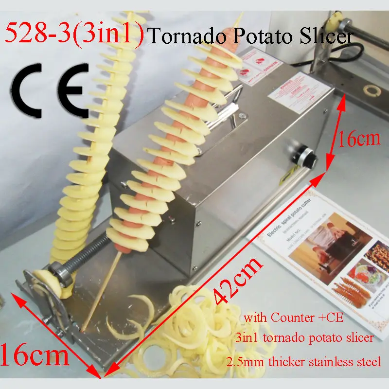 Wholesale 528(3 In1) Spring Potato Commercial Potato Cutter Tornado ...
