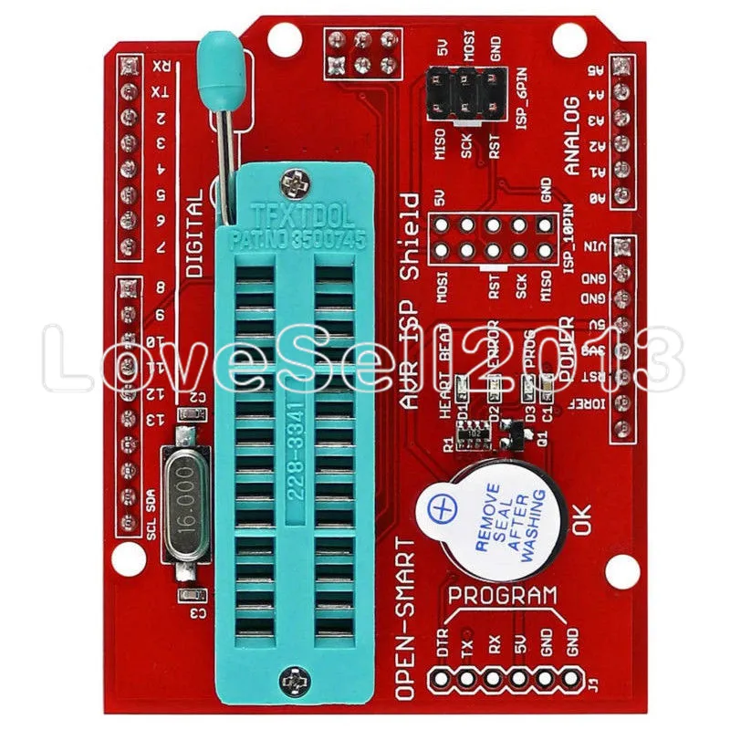 AVR ISP Shield Burning Bootloader Programmer Atmega328P Bootloader module with buzzer and LED ...