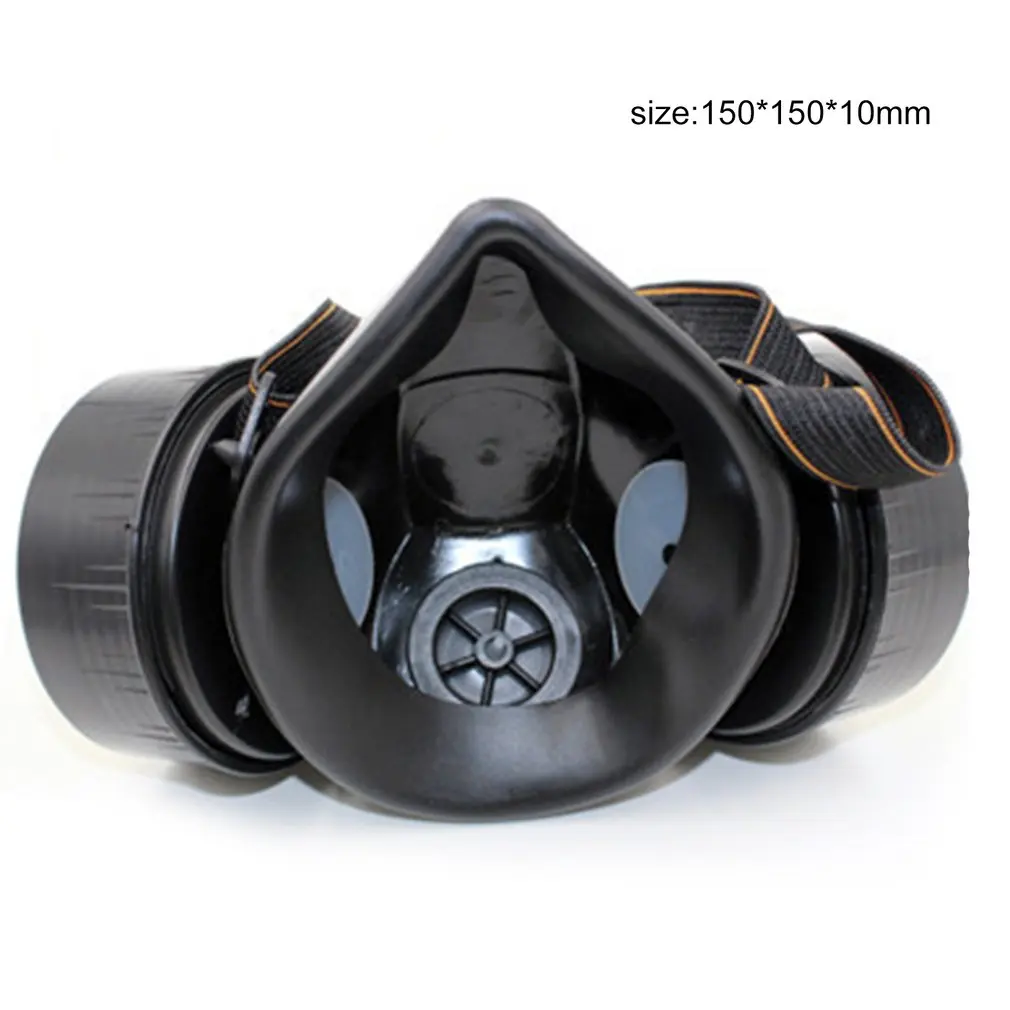 Adjustable Strap Chemical Black Gas Mask Emergency Survival Safety ...