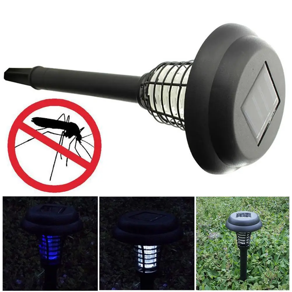 Solar Powered LED Light Mosquito Pest Zapper Insect Killer Lamp Garden ...