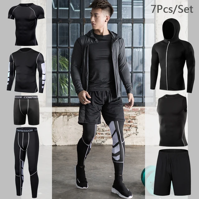 7 in 1 Men's Sports & Fitness Set - Men's Fitness Apparel, Performance ...