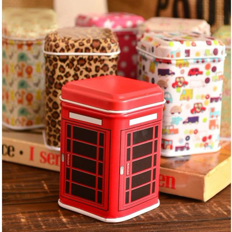 Mini Iron Metal Rectangular Small Storage Box Cartoon boxes postcard ...
