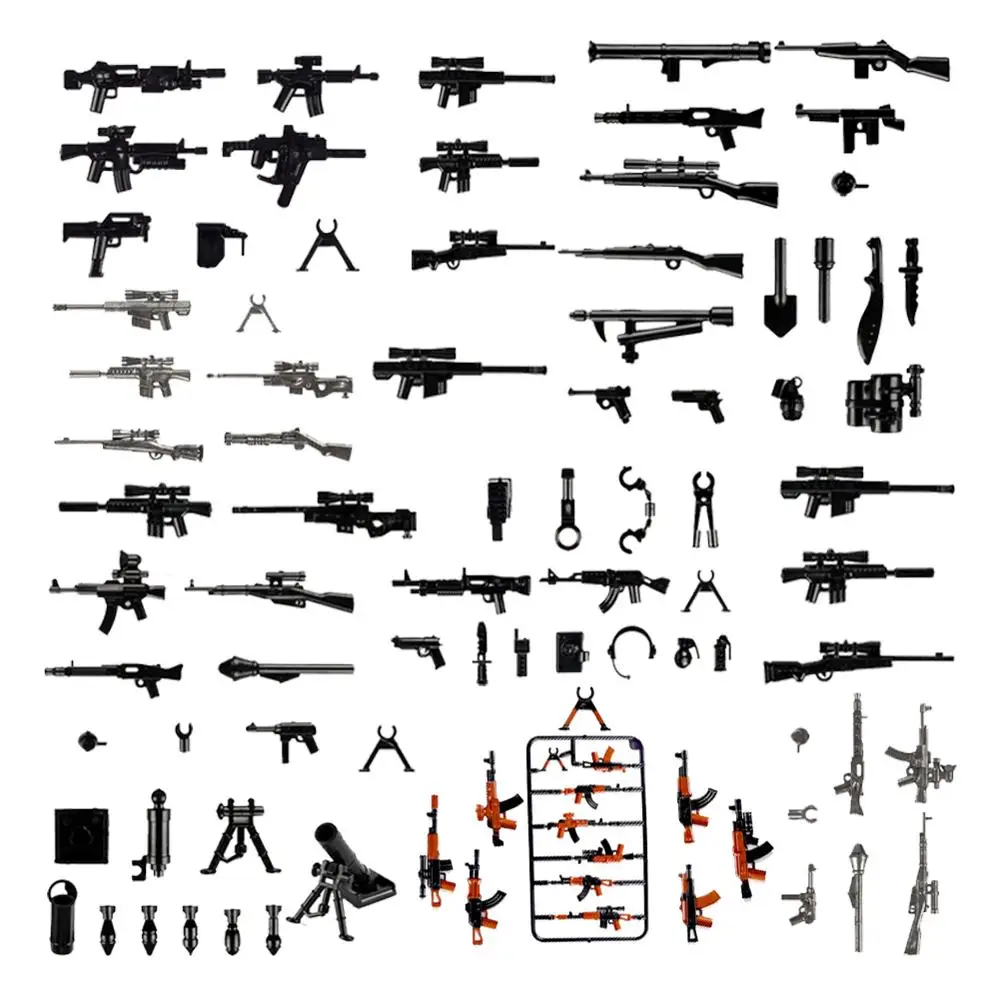 Duplo Military Series Swat Police Gun Weapons Pack Army Brick Arms For ...