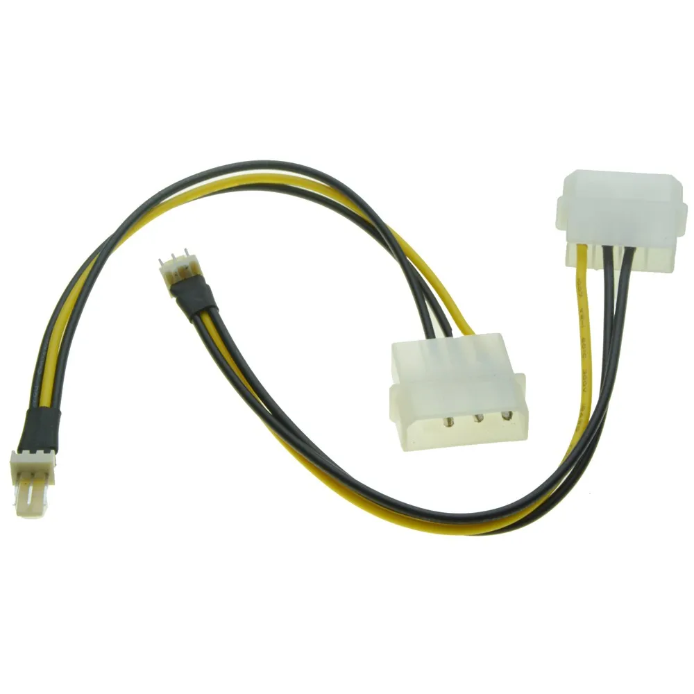 4pin Molex Male Port to 3Pin Fan Power Male port Cable D plug IDE Power ...