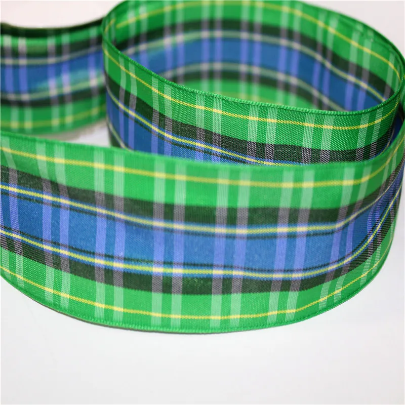 9-16-25-38-mm-Green-Plaid-Scottish-Ribbon-gift-hair-bows-Tartan-Gingham ...