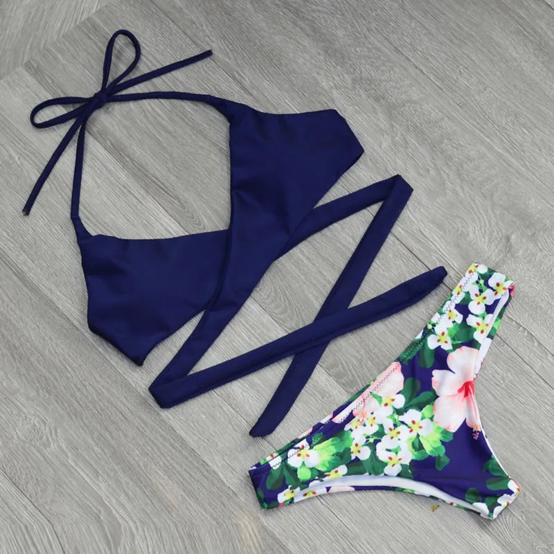 2017 Sexy Cross Brazilian Bikinis Women Swimsuit Push Up Swimwear Fall