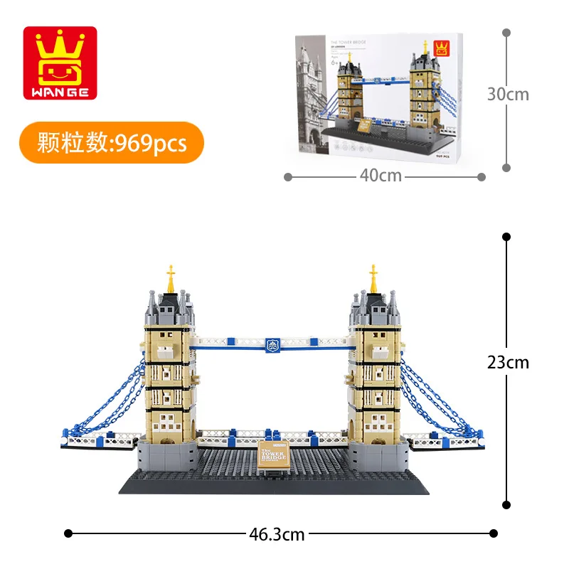 Wange BlOCKS World Architecture Series 969pcs London Bridge Model ...