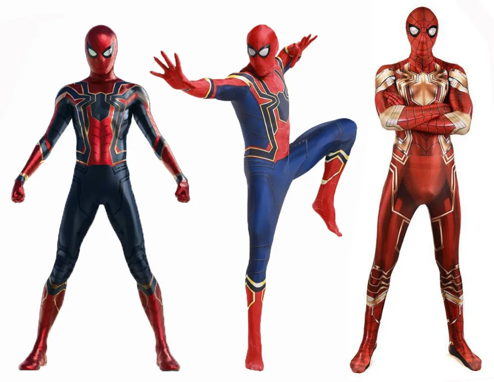 무료 배송 아이언 Mcu 스파이더 맨 의상 어벤저 스 인피니티 전쟁 버전 아이언 스파이더 홈 커밍 슈트 라이크라 스파이더 맨
