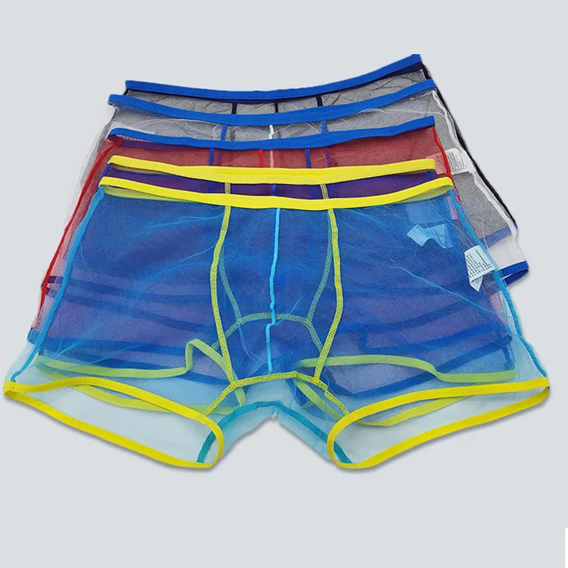 מוצר - Soutong Sexy Men Underwear Mesh Boxer Transparent Erotic ...
