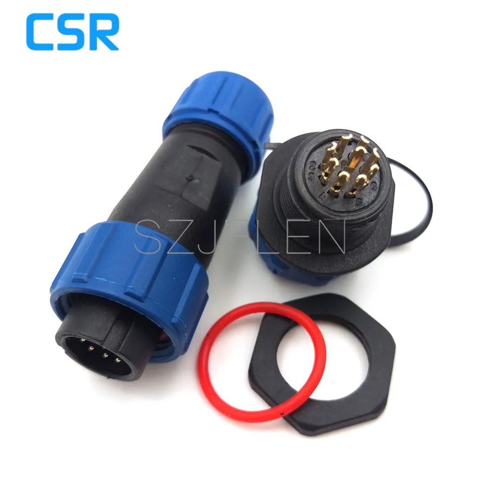 SP13, waterproof 9 pin plug and socket, 9 pin plug(male)and 9 pin ...