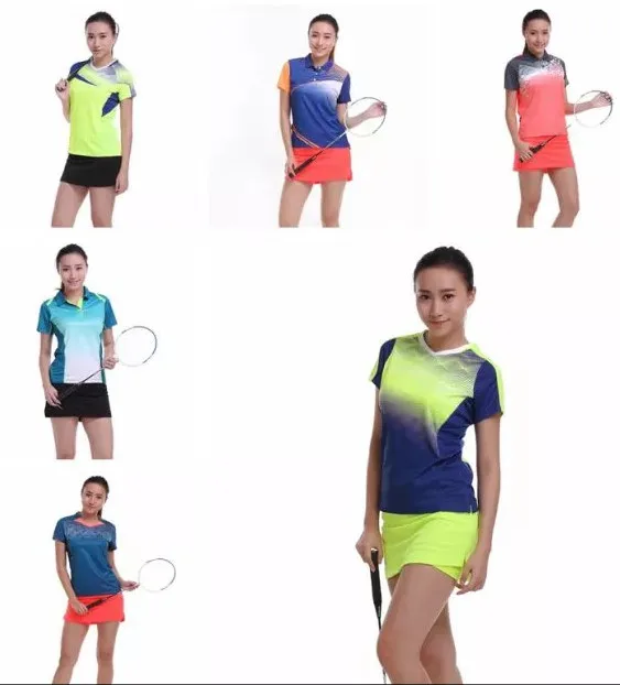 2016 Women Badminton Sports Cloth Breathable Quick Dry Wicking Shirts ...