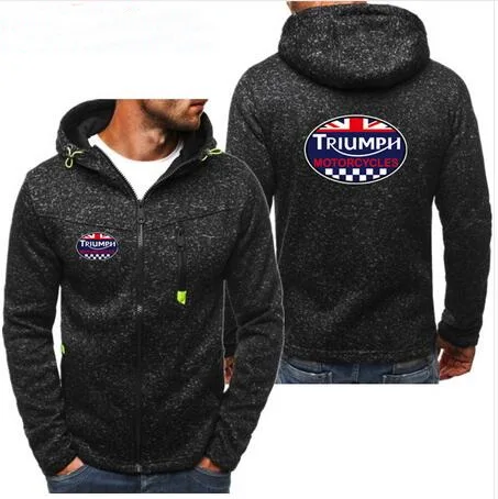 TRIUMPH MOTORCYCLES Hoodies Men Fashion Personality Zipper Sweatshirt ...