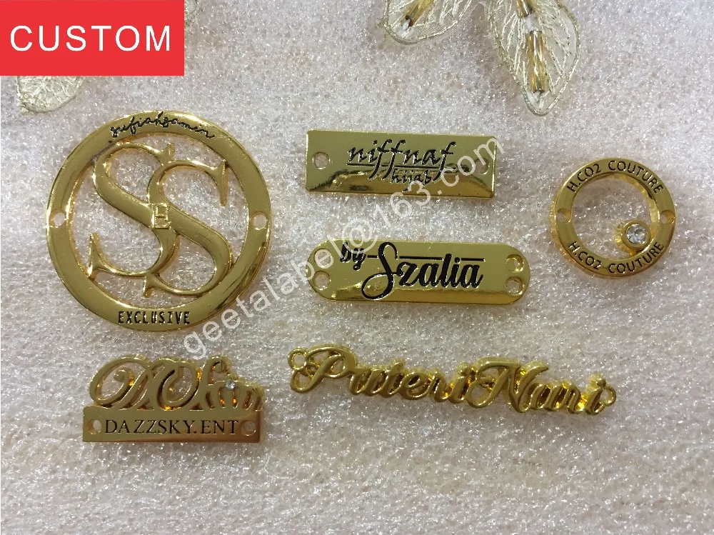 Customized Zinc Alloy Engraved Metal Label Tag Patch For Clothing ...