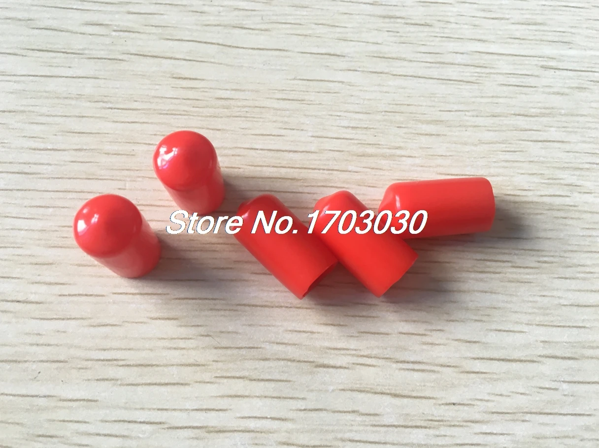 150 Pcs 23mm Height 10mm Inner Dia Round Tip Red PVC Insulated End Caps ...