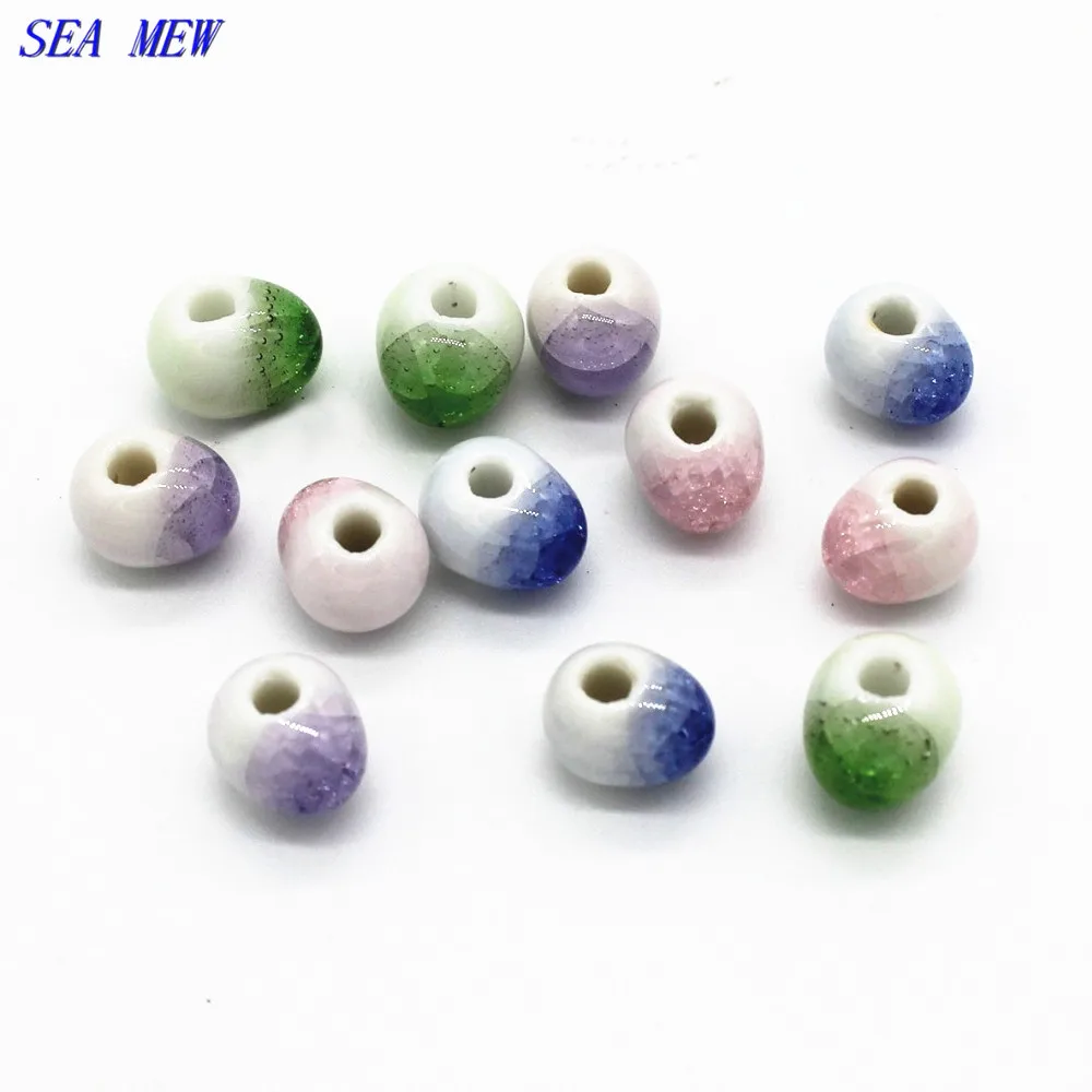 40pcs Wholesale 8mm Ceramic Beads 6 Colors Porcelain Beads Handmade Diy ...