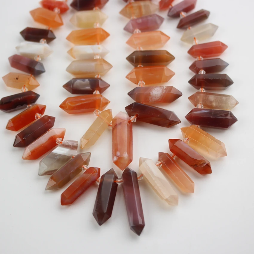 Natural Sardonyx Gems Stone Double Points Beads,Top Drilled Polished ...