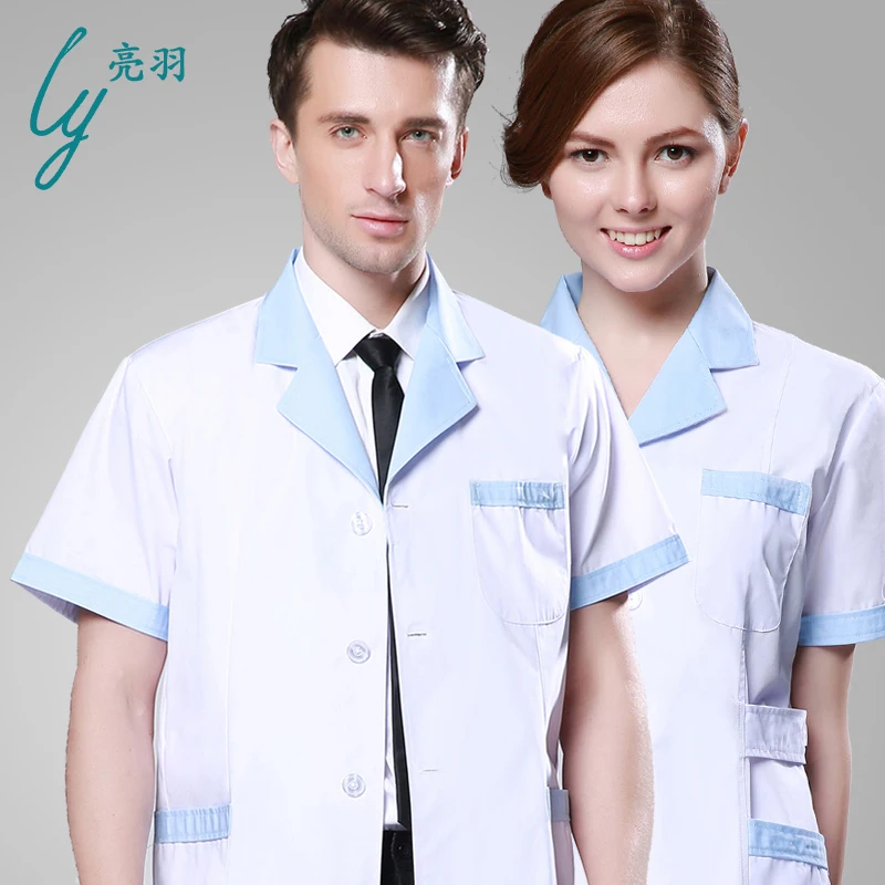 Nueva llegada de 2019 uniformes de hospital uniforme blanco para ...