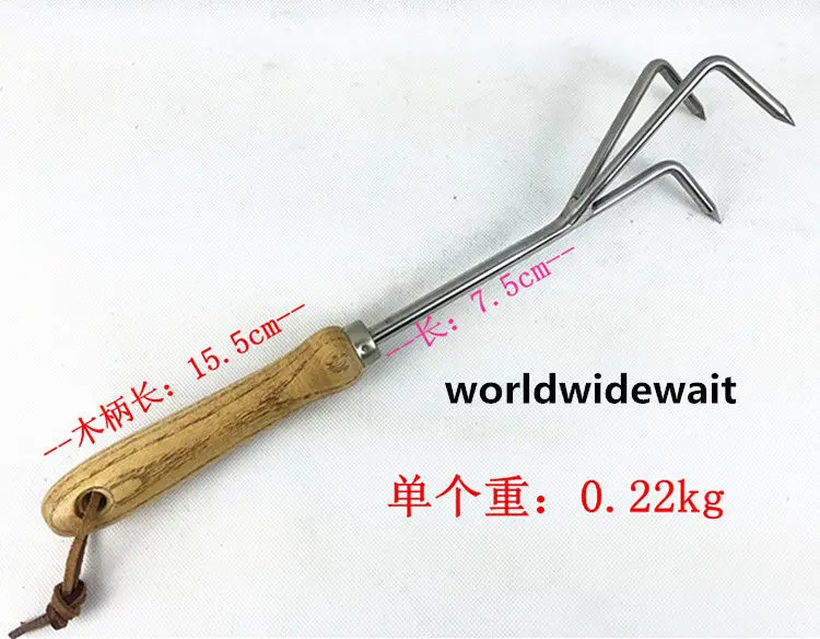 Garden Tool Stainless Steel Three Teeth Grass Rake Fit Loosen Soil ...