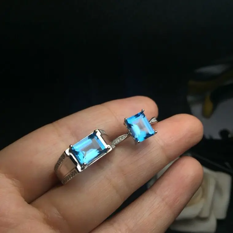 Лучший подарок для ваших парные кольца для влюбленных Натуральный топаз ...