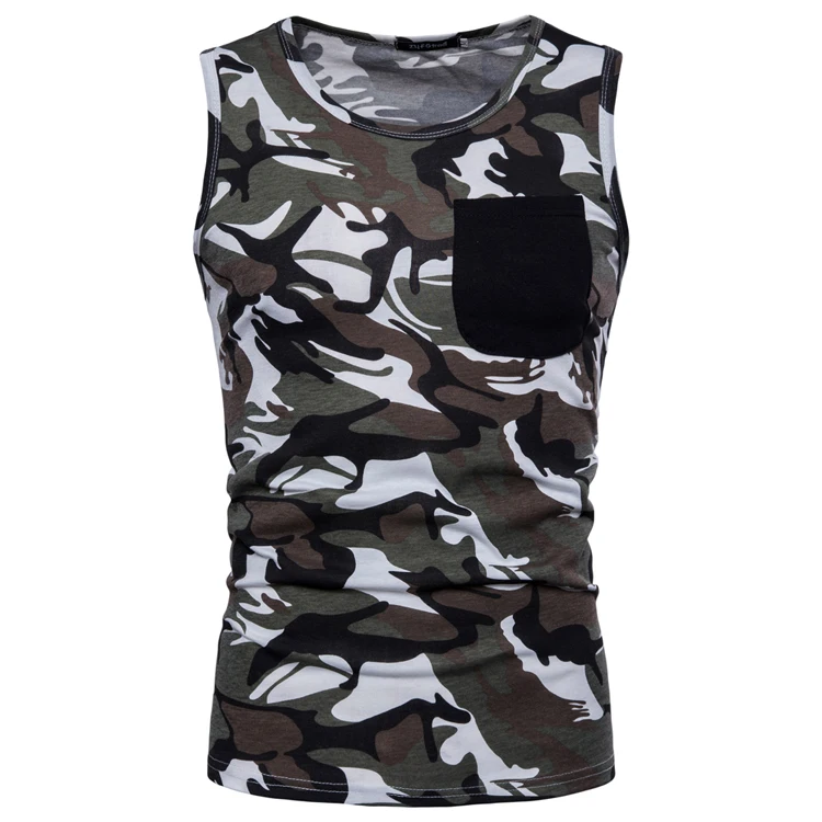 Spring SummerTank Top Men 2018 Brand Male Camouflage Pocket Casual ...