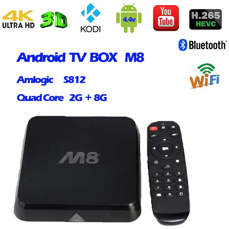 Dual wifi M8 Android TV box bluetooth 4.0 Amlogic S802 2G+8G Kodi/XBMC ...