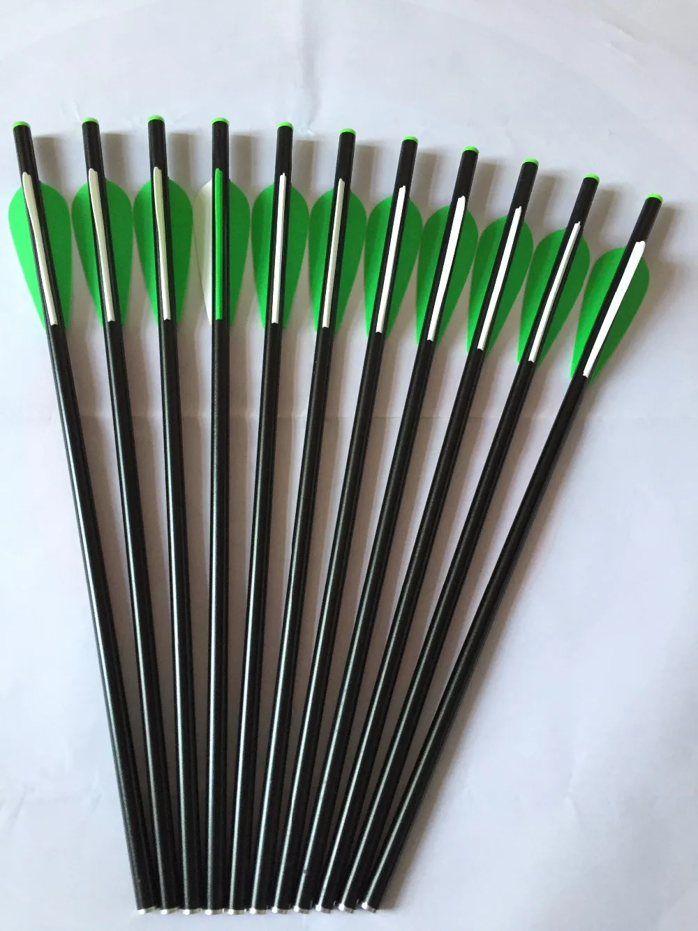 12pcs 13" Aluminum Arrow Crossbow Arrow Bolts with 3" Plastic Vane ...