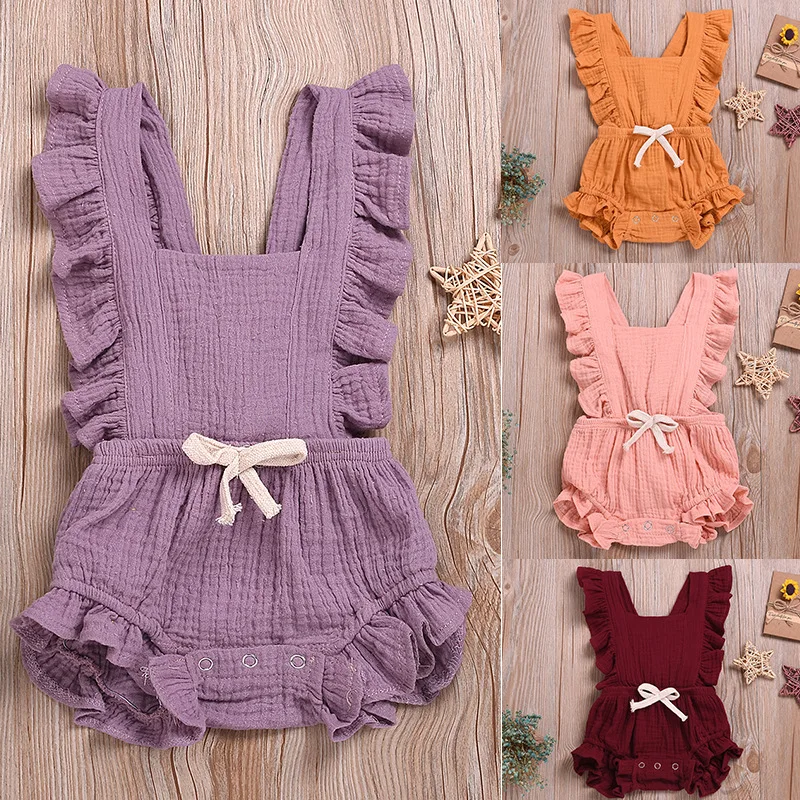 Mamelucos de lino de algodón para niños, ropa para niños, monos bonitos ...