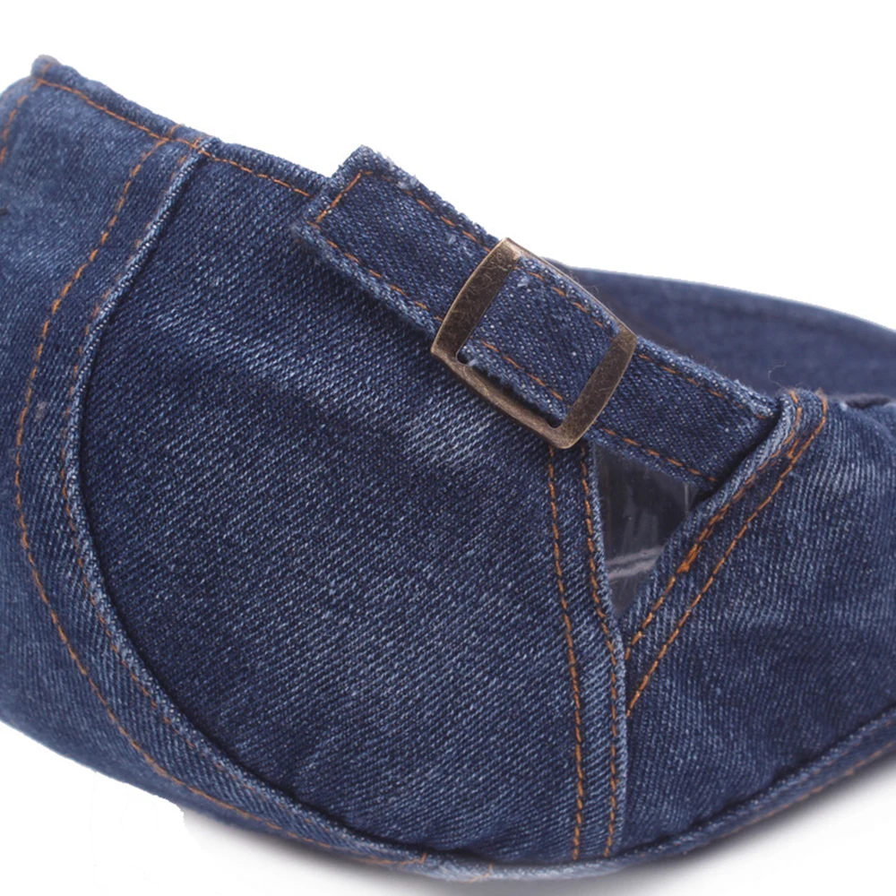 Ретро Регулируемая джинсовый берет Кепки s Для мужчин одноцветное шляпы ...