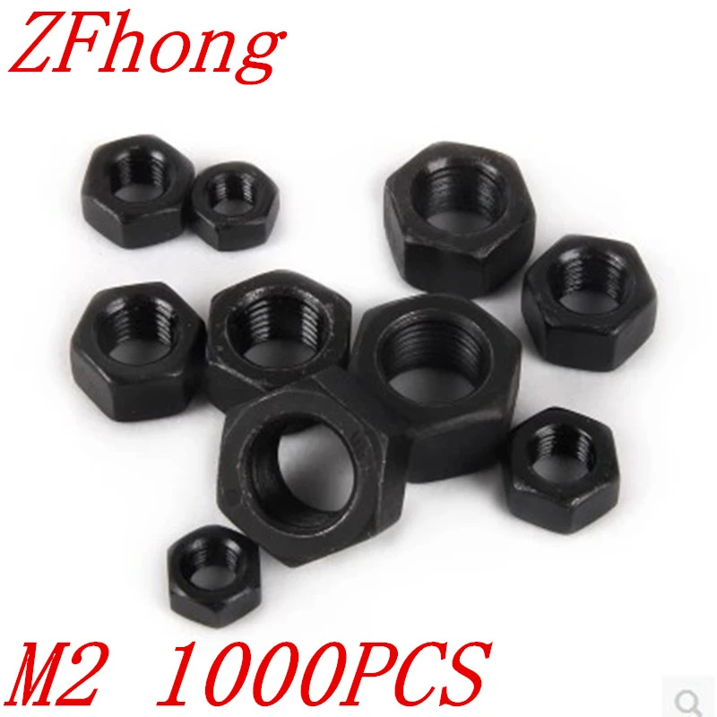 1000PCS DIN934 M2 Steel with black Hex Nut|m2 nut|nut m2steel nut ...