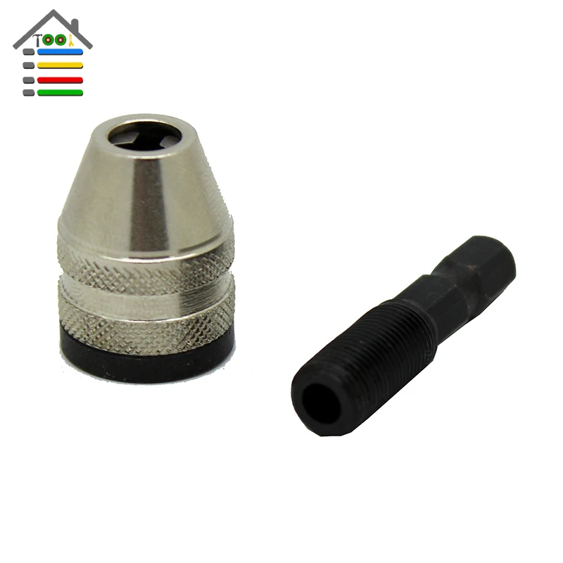 Mini Keyless Drill Chuck Capacity 0-3mm Impact Driver Adapter Hex Shank ...