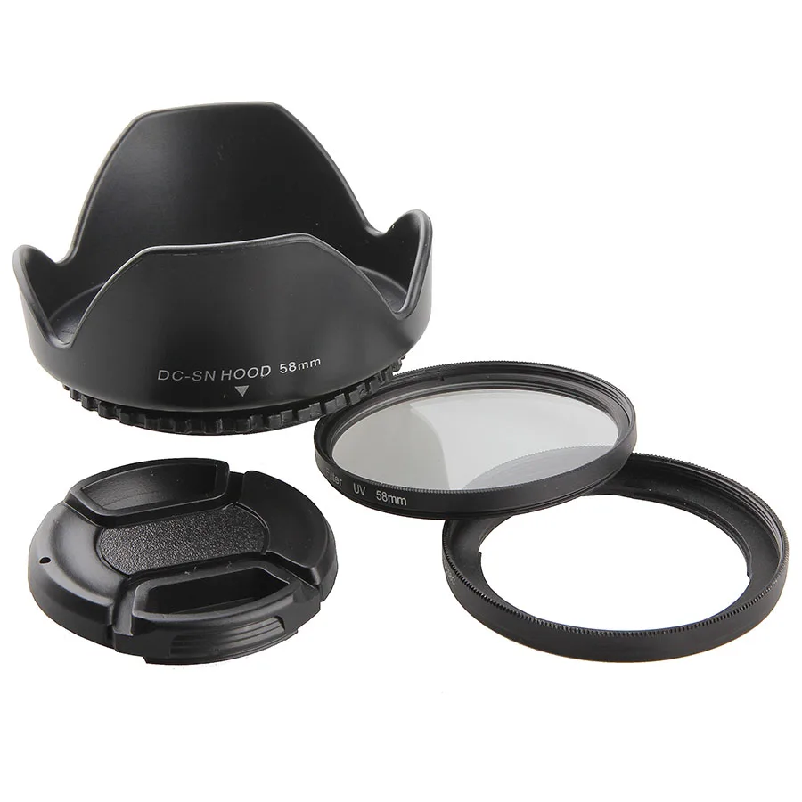 Camera Lens Filter Adapter Metal FA DC58C 58mm Lens Cap Lens Hood UV ...