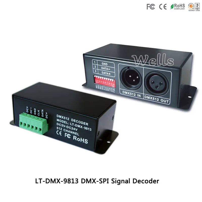 LT DMX 9813 LED DMX SPI señal decodificador soporta P9813 control DMX ...