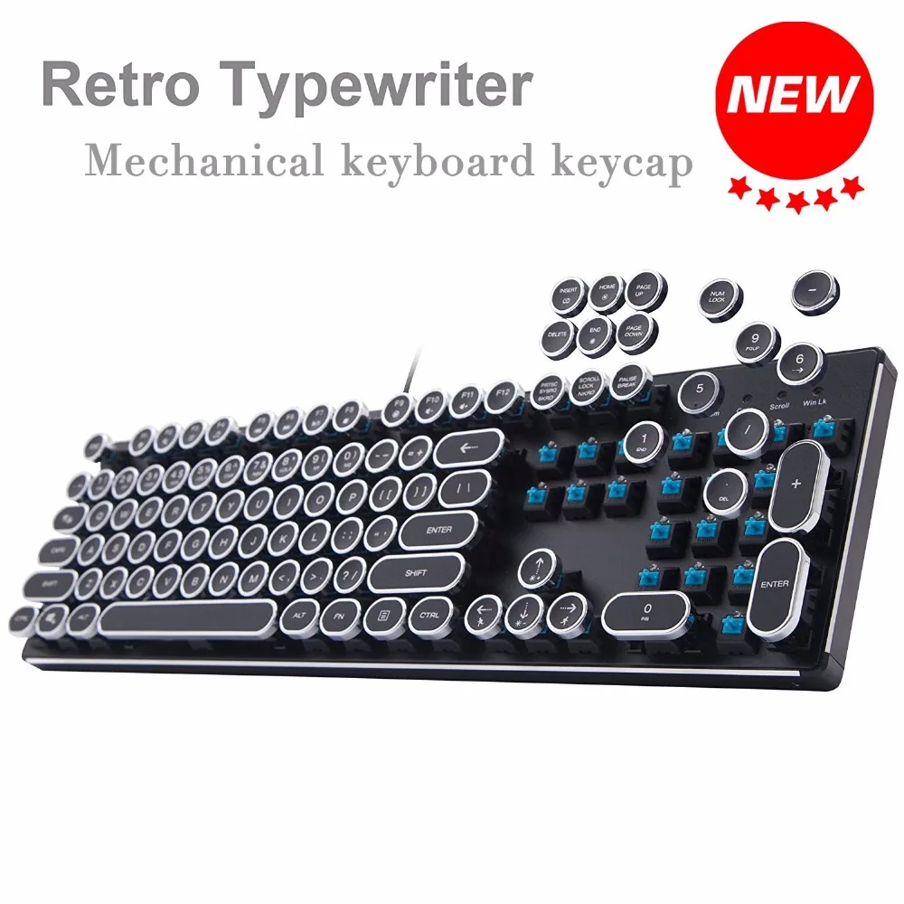 Aoyeah Diy Retro Steam Punk Keycap Typewriter Mechanical Keyboard ...