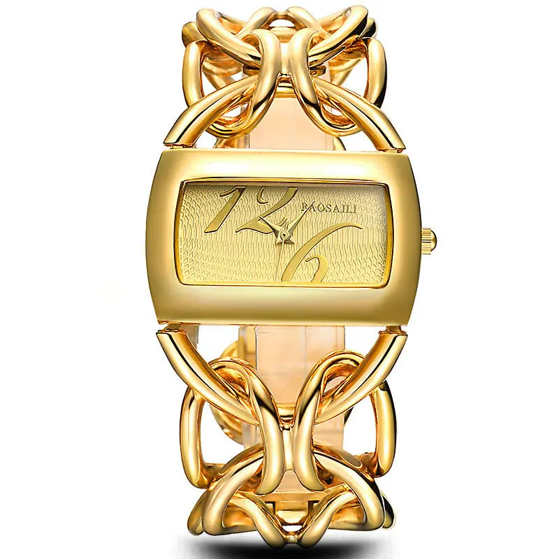 Baosaili Real Gold Plating Circel Strap Women Luxury Watches Dress ...