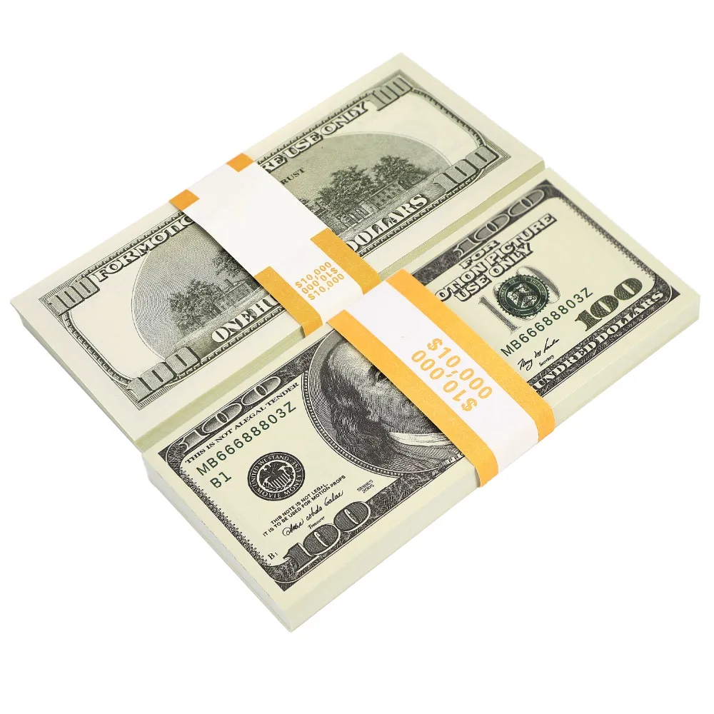 Prop Money that Looks Real,Movie fake Money Full Print 2 Sided $100 ...
