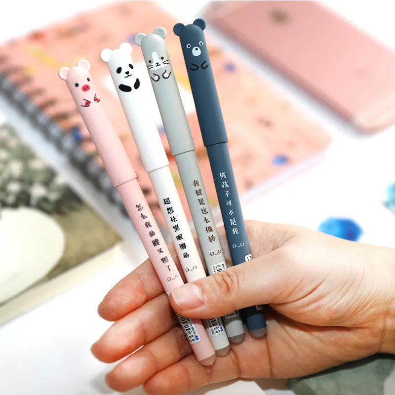 Coloffice 4PCS/Set Creative Cartoon Cute Korean Erasable Gel Pen Blue ...